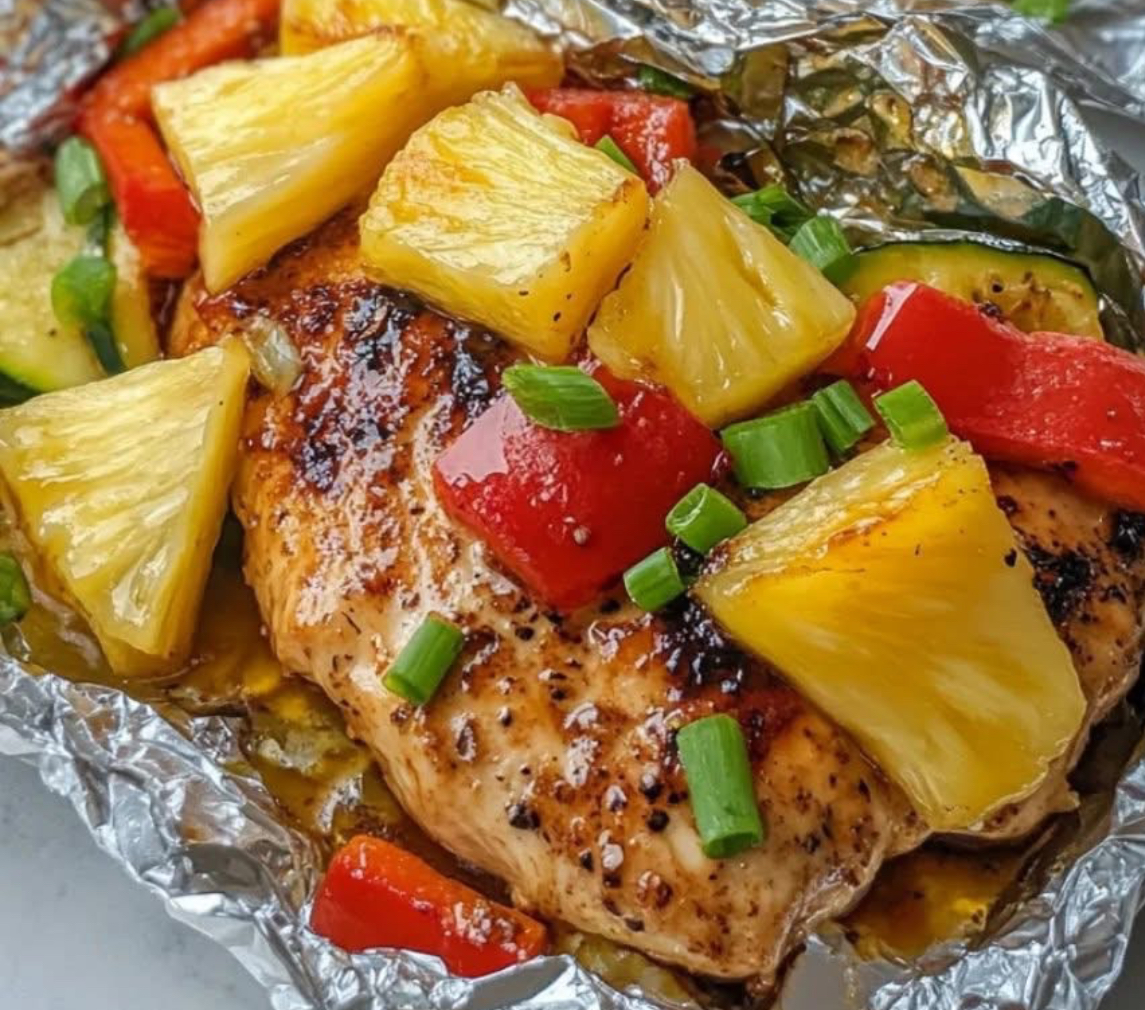 Teriyaki Chicken and Pineapple Foil Packets – 99 EASY RECIPES